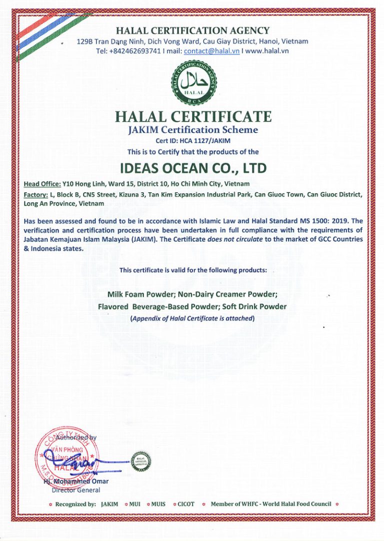 Idocean đạt chứng nhận HALAL JAKIM - Đảm bảo chất lượng quốc tế